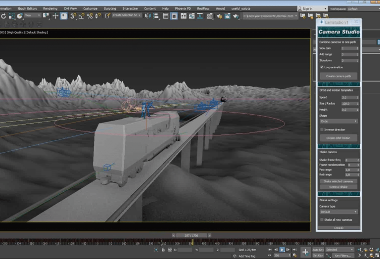 3DMax插件-多个参考摄像机运动路径无缝运动插件Camera Studio v1.0 for 3ds Max_CGalpha