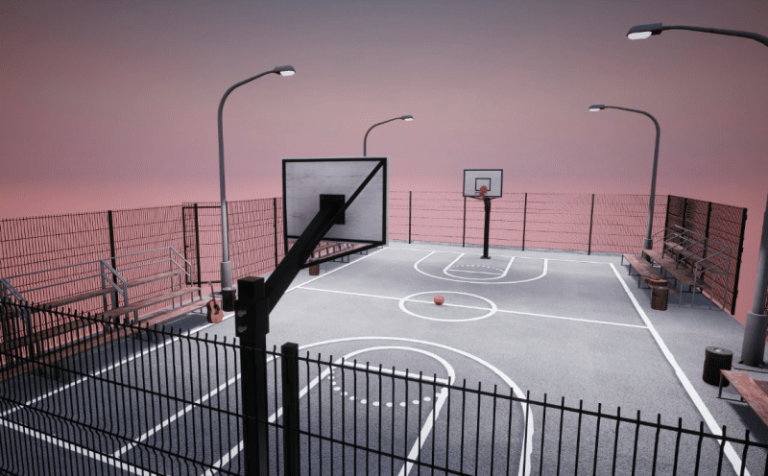 【UE4/5】篮球场场景 Basketball court_CGalpha