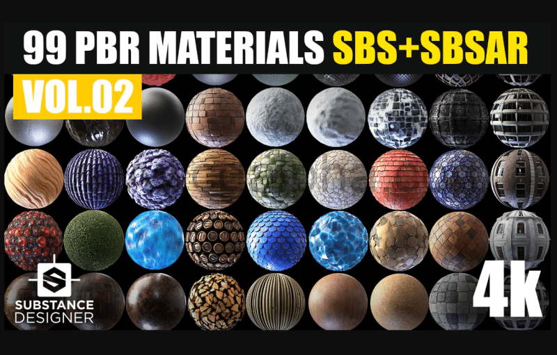 99 种PBR 材质包 99 PBR Materials Pack_CGalpha