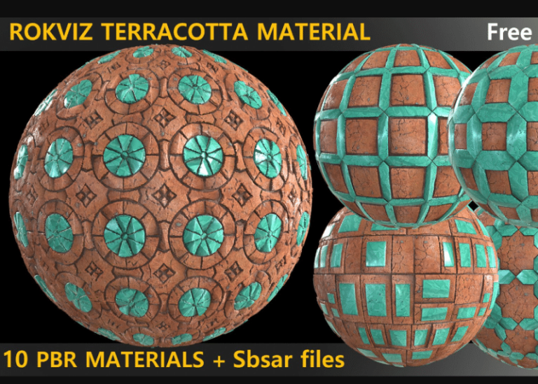 10 种陶器PBR材质 10 Rokviz Terracotta Materials_CGalpha